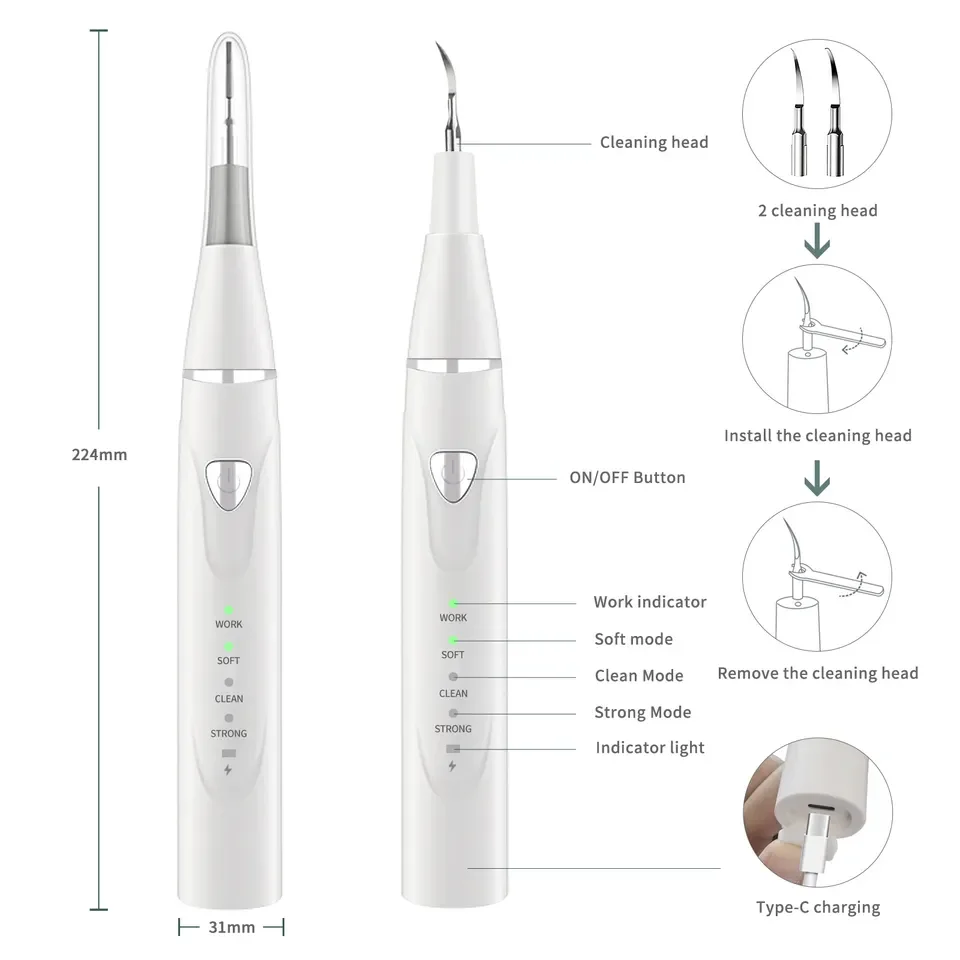 Dental Ultrasonic Tooth Dog Electric Cleaner Ultrasonic Teeth Tooth ...