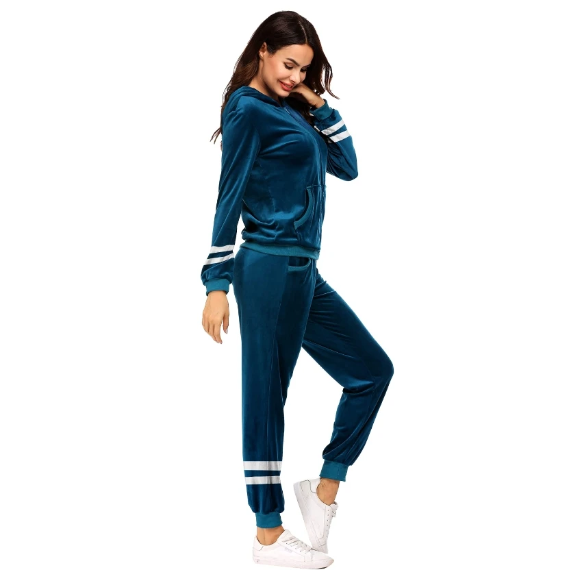 High Quality Aoyema Fashion Custom Velour Lady Tracksuit For Women Crop ...