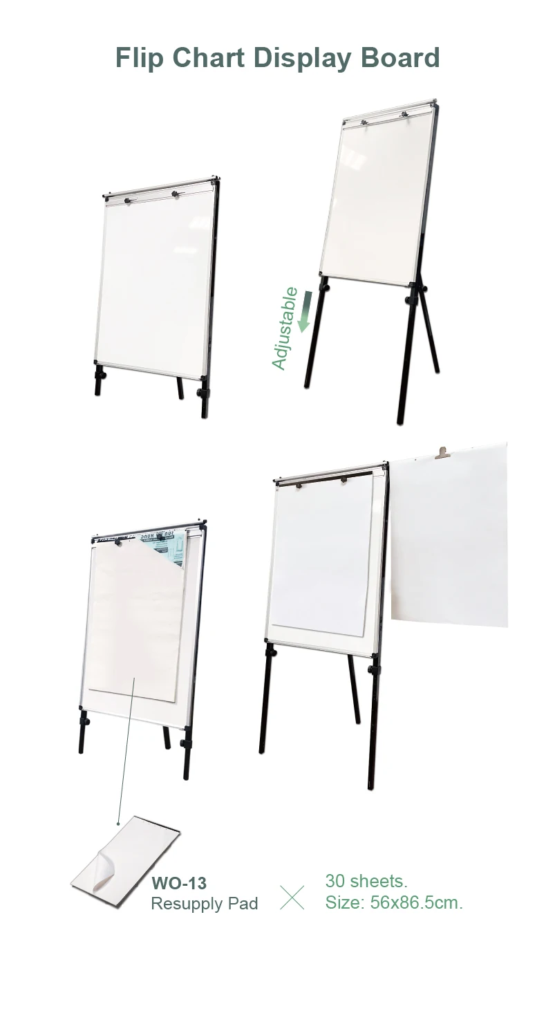 Fold Black Aluminum Square Tripod Stand Whiteboard Flip Chart - Buy ...