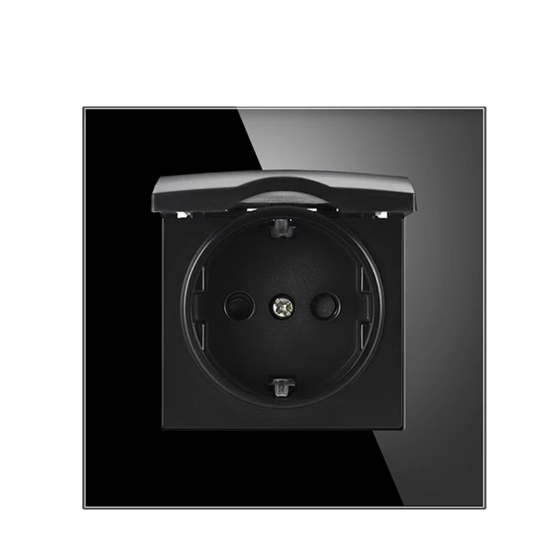 Euro Small Round Box Socket Tempered Glass Panel With Waterproof Cover ...