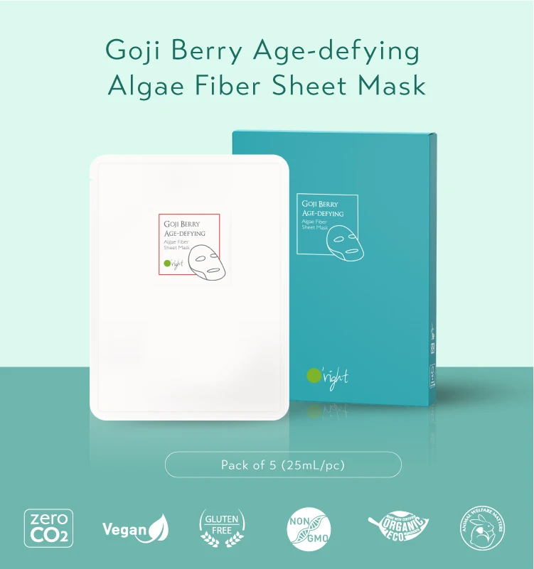 Zero Co2 Age-defying Algae Fiber Sheet Mask (goji Berry) - Buy Zero Co2 ...