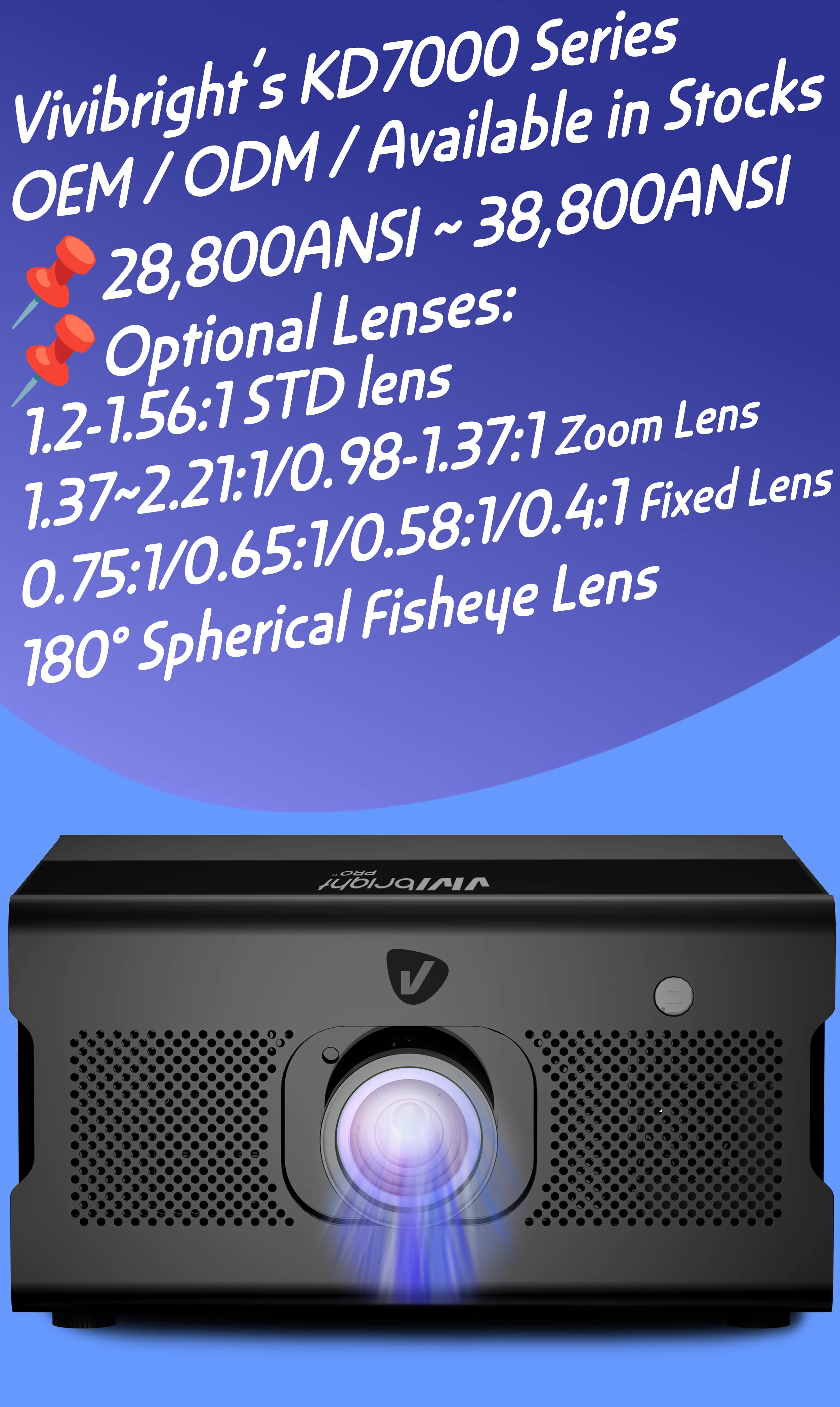 Vivibright KD7000 Laser Projector for Dome Mapping Shows, Architectural ...