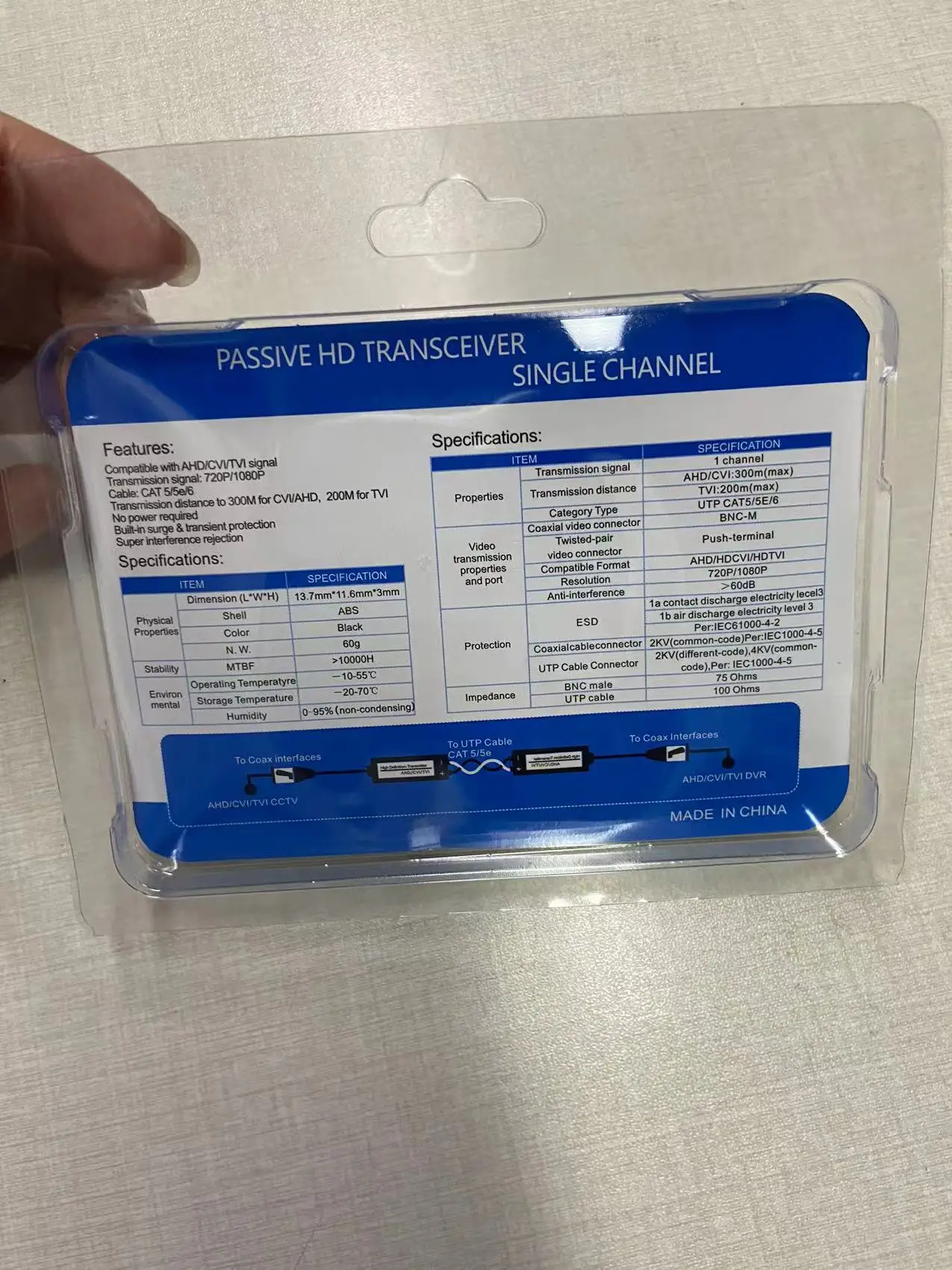 Netlink Passive Hd Video Balun With Power Audio E For Cctv Ip Camera ...