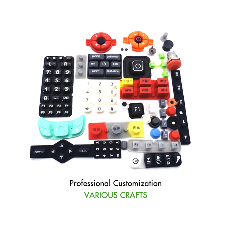 Oem Custom Silicone Rubber Keypads Buttons Electronic Round Conductive ...