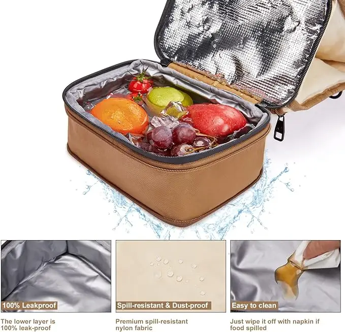 Custom Expandable Roll Top Lunch Box Portable Travel Picnic Cooler Bags ...