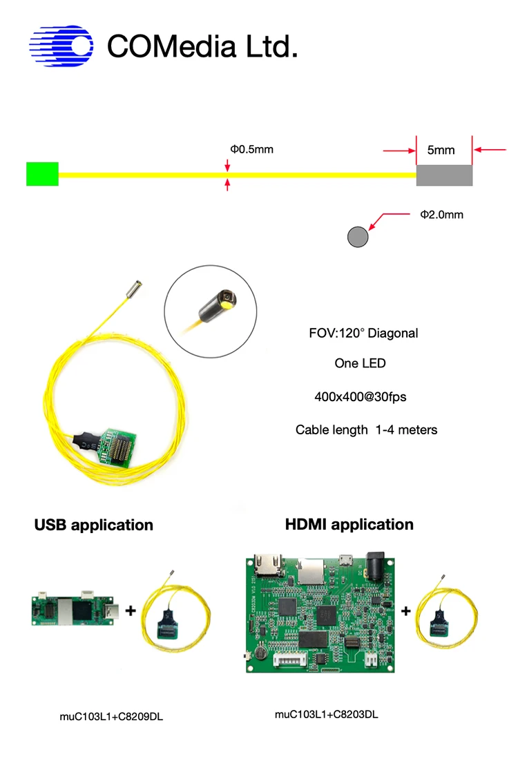 Ov6946 2.0mm Diameter 160 Kpixel Sensor Medical Endoscope Camera Module ...