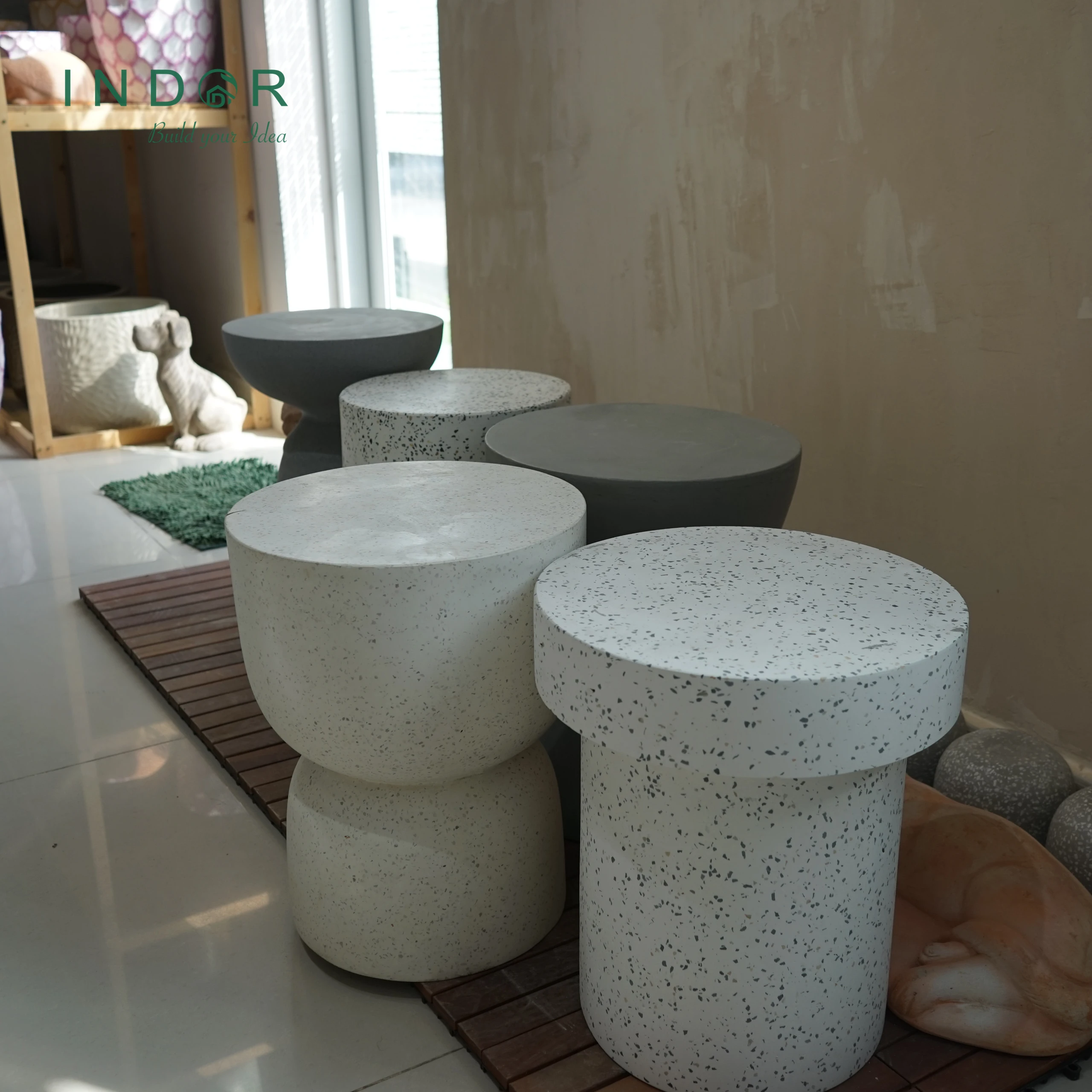 2023 New Arrivals Cement Plant Stand White Concrete Classic Garden ...