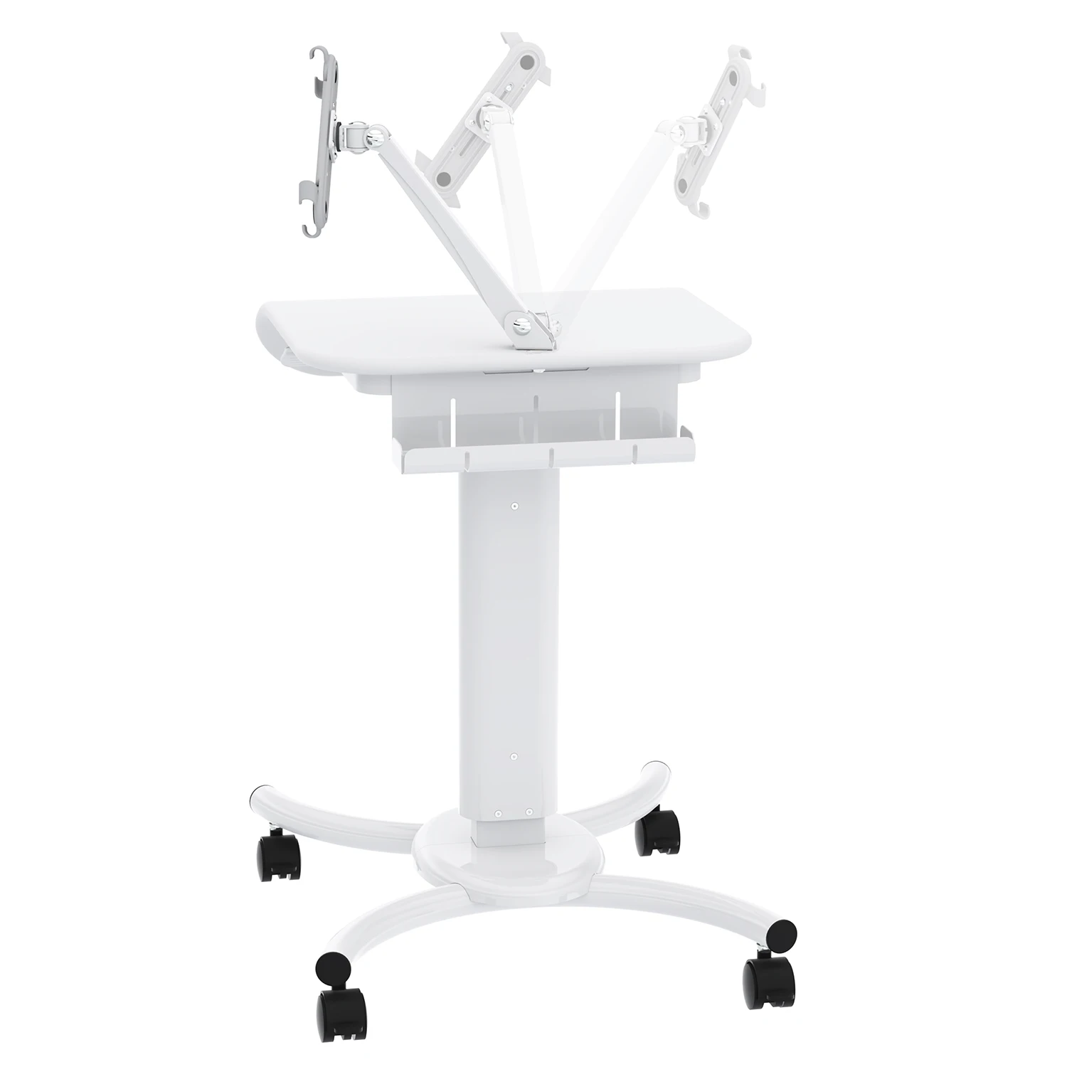 Height Adjustable Hospital Medical Trolley Mobile Medical Tablet Cart ...