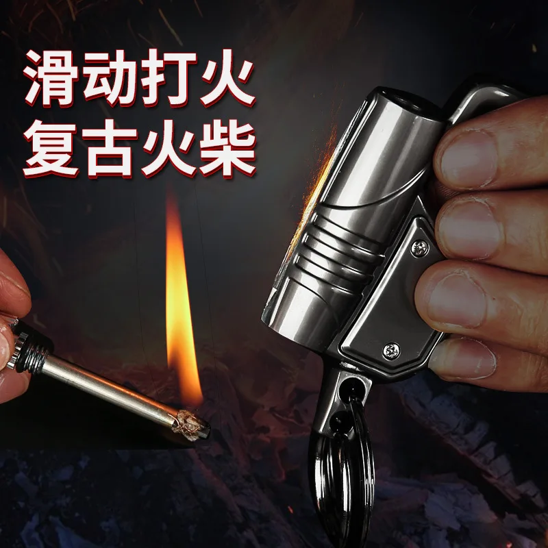Lt138 Wholesale Honest Brand Metal Matchstick Lighter Outdoor Oil Lighter Match With Light Multi ...
