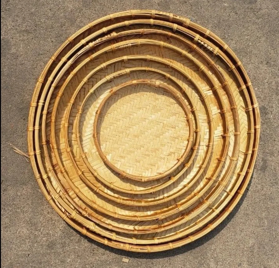 WHOLESALE BAMBOO FLAT ROUND BASKET MINI BAMBOO BASKET BAMBOO FLAT FOOD ...