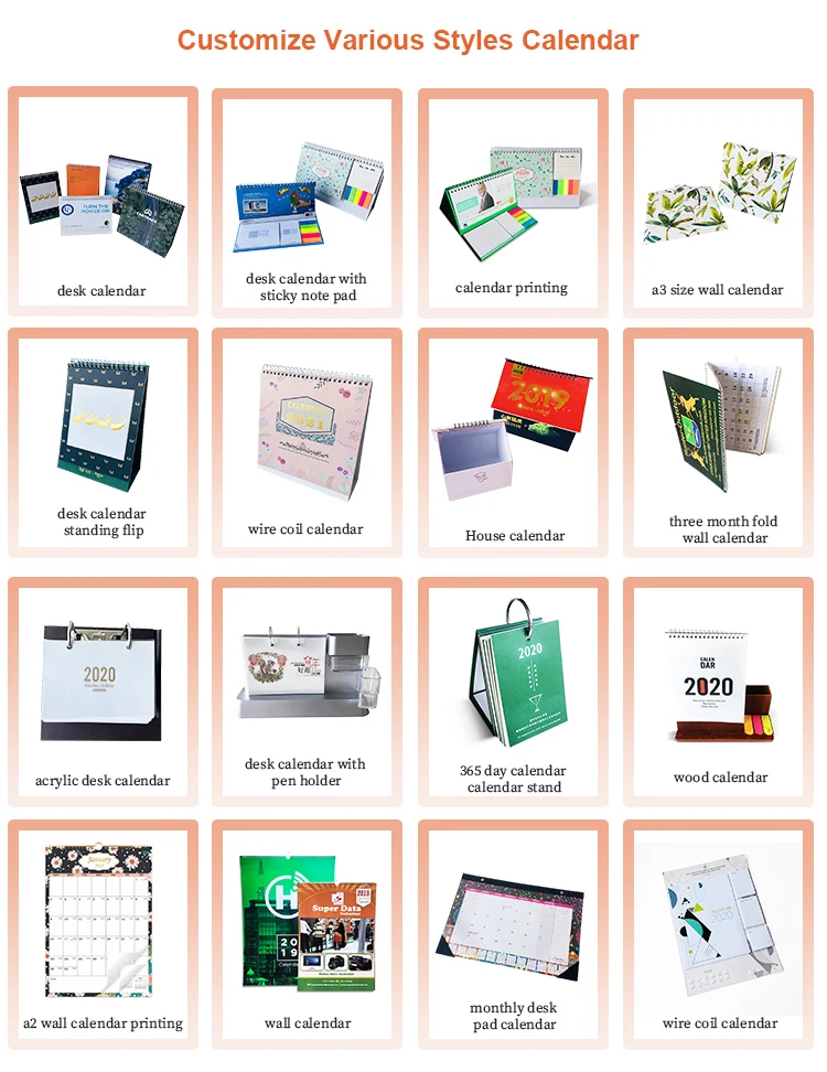 2024 Printing Office Table Desk Calender Wall Calender Hanging Calendar ...