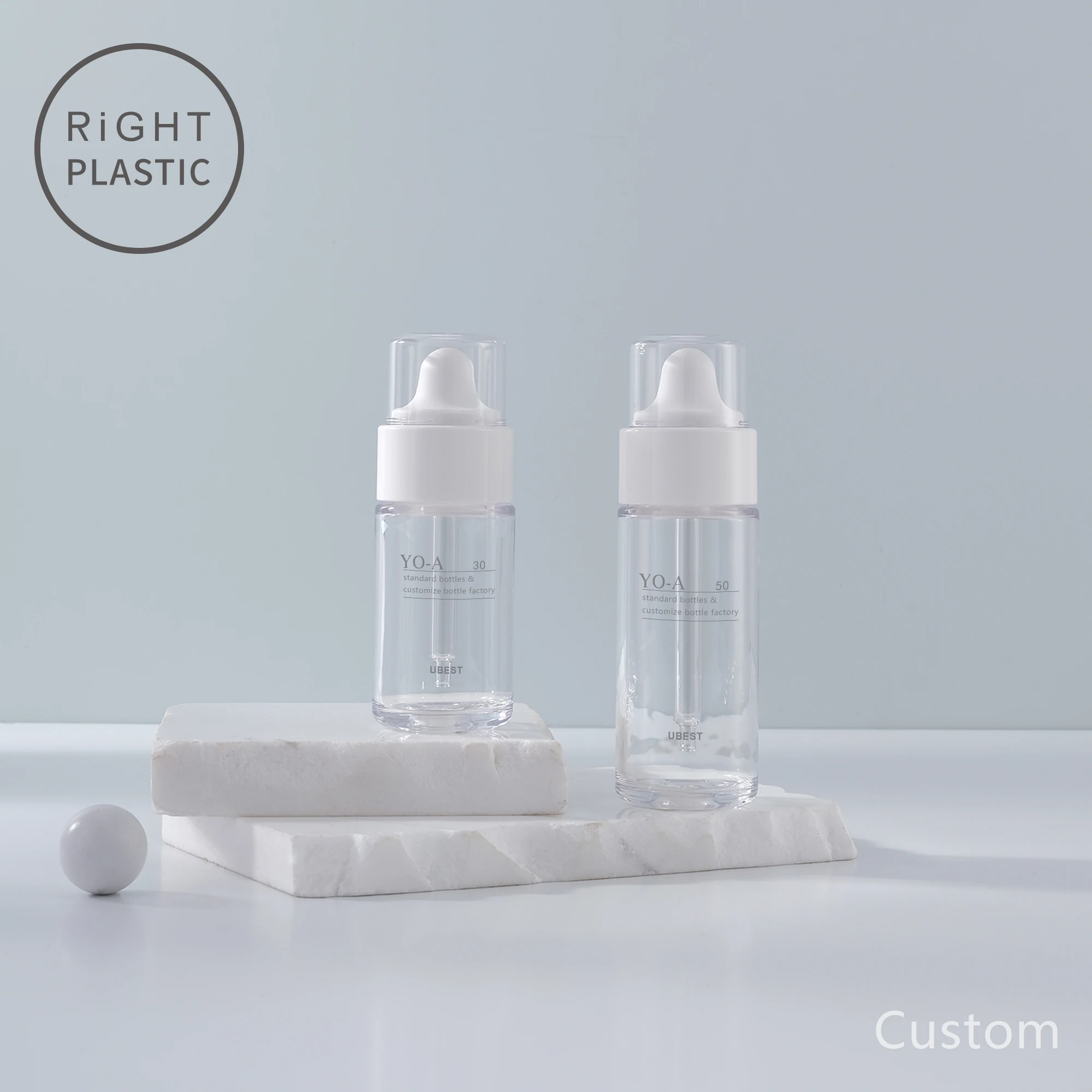 YO Custom Support Lotion Bottles - PETG Dropper Options