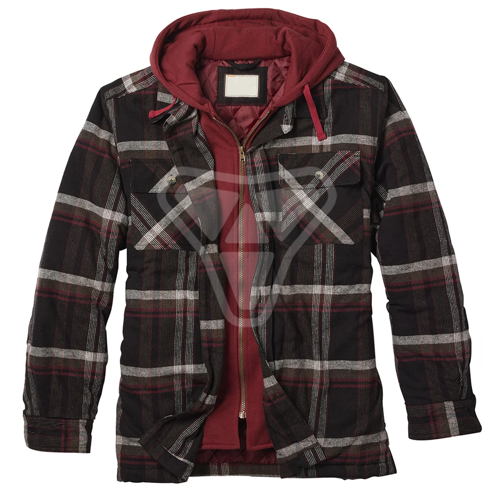 Vintage Mens Polar Fleece Flannel Shirt Jacket Fitted Plaid Heavy Lined ...