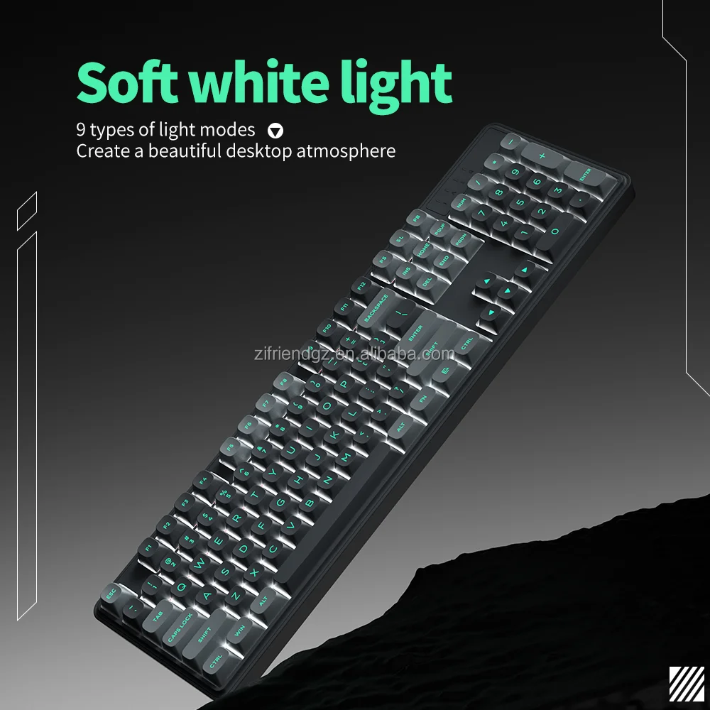 ZIFRIEND ZT104 Gaming Keyboard - Full Size, Backlit, Mechanical