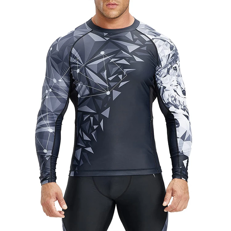 Custom Bjj Rash Guard Jiu Jitsu Long Sleeve Mma Compression Rash Guard ...
