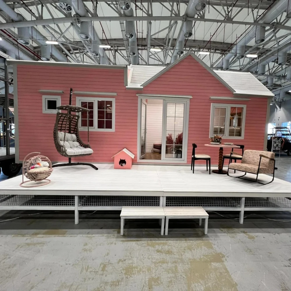 Pink Mansion Tiny House Portable House For Caravan Fire Proof Factory ...