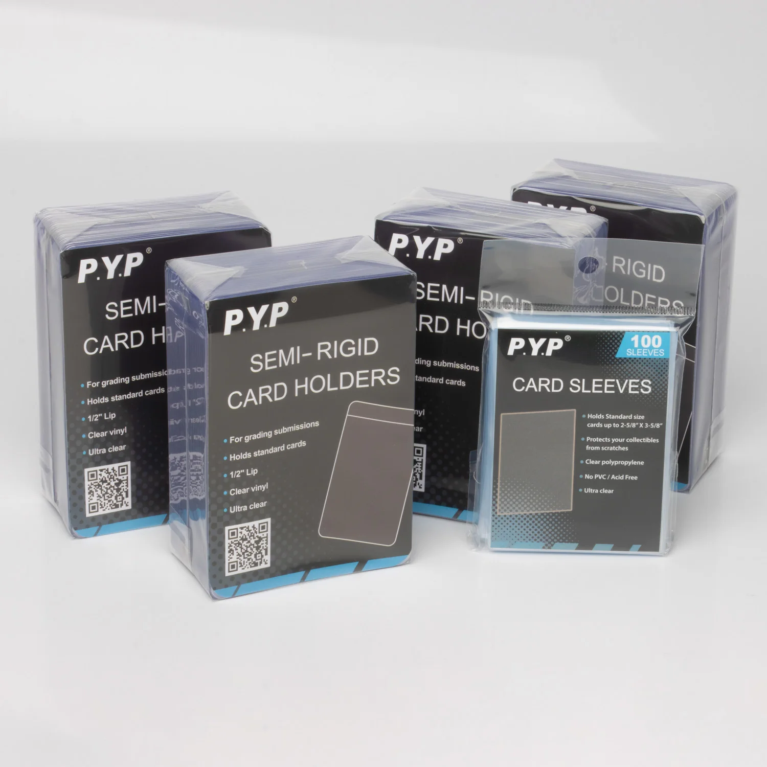 PVP SR001 - 200 Ultra Clear Semi Rigid Card Holders for Trading