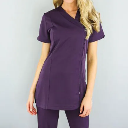 Fashionable Beauty Woman Salon Uniforms Long Tunics Sets Durable Women ...