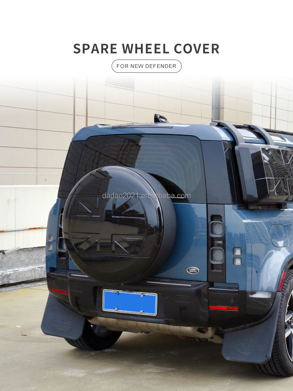 New Design Gloss Black Spare Wheel Cover for Defender 2020 + Plastic ...