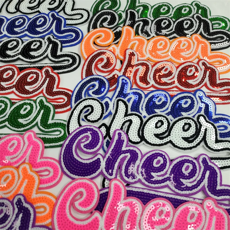 Blue Sequin Cheerleading Embroidered Patch Clothing Glitter