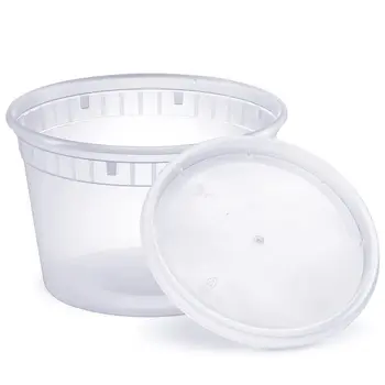 Microwaveable Food Safety 16 Oz Deli Cups With Lid Plastic Food ...
