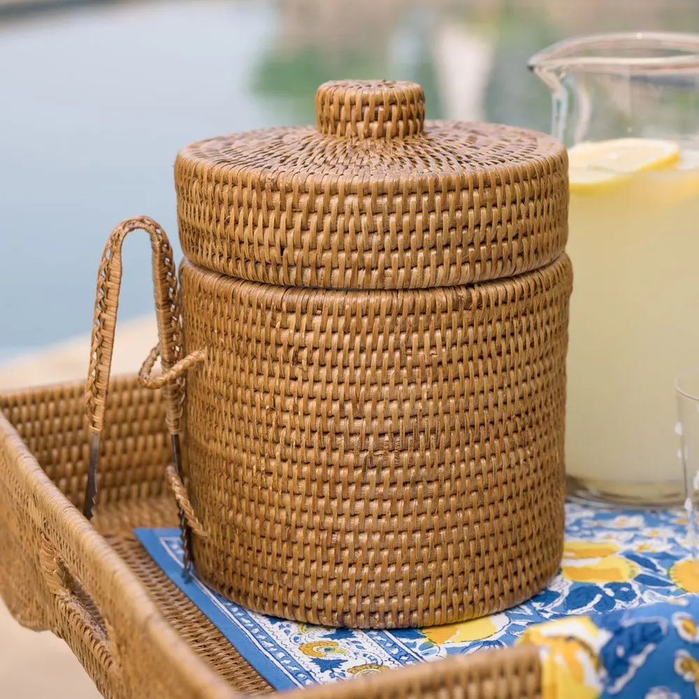 Eco-friendly Rattan Wine Cooler Bucket - Perfect for Parties