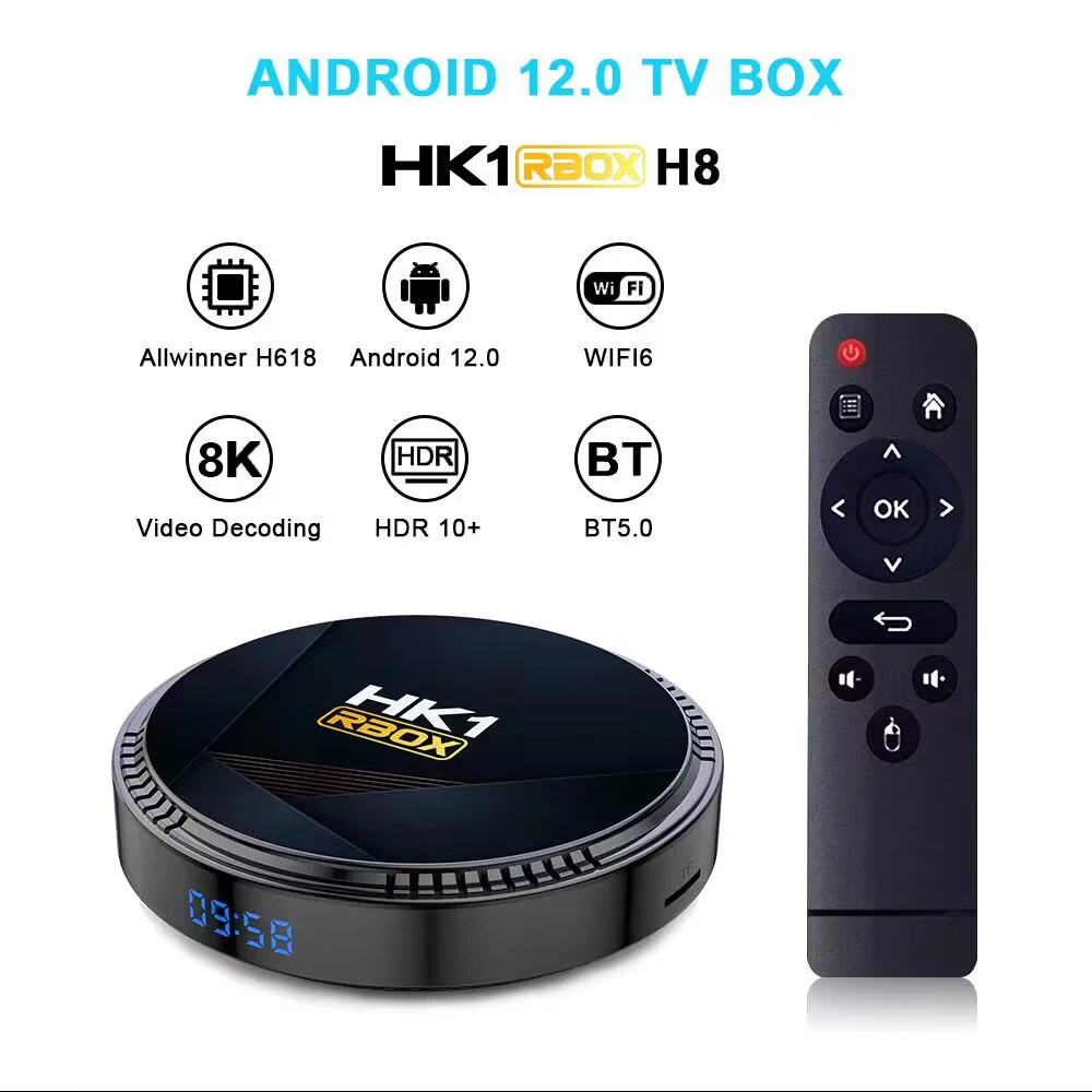 2024 New Model Tv Box Hk1 Rbox H8 H618 Quad-core 64-bit With Free 12 ...