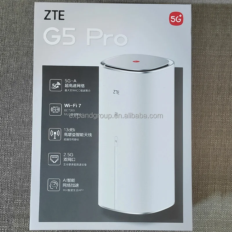 ZTE 5G AI CPE G5 Pro - 7200mbps Wi-Fi Router for Internet Cafes