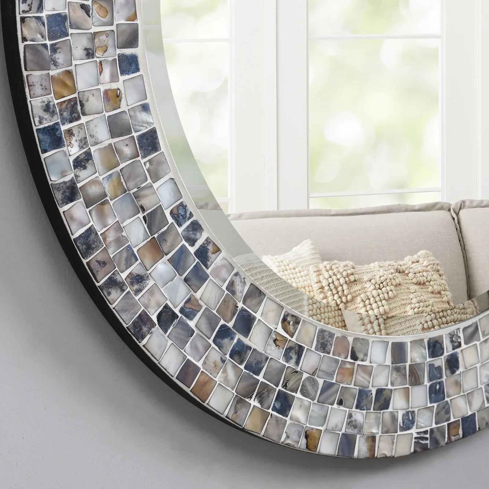 Best Collection Capiz Shell Mirrors Frame Light Wall Salon Mirror ...