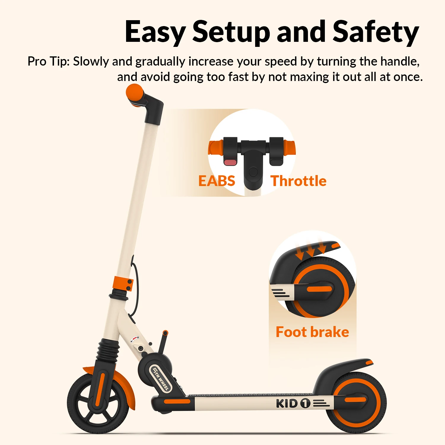 5th Wheel K1 2024 Child Electric Scooter Drift Foldable