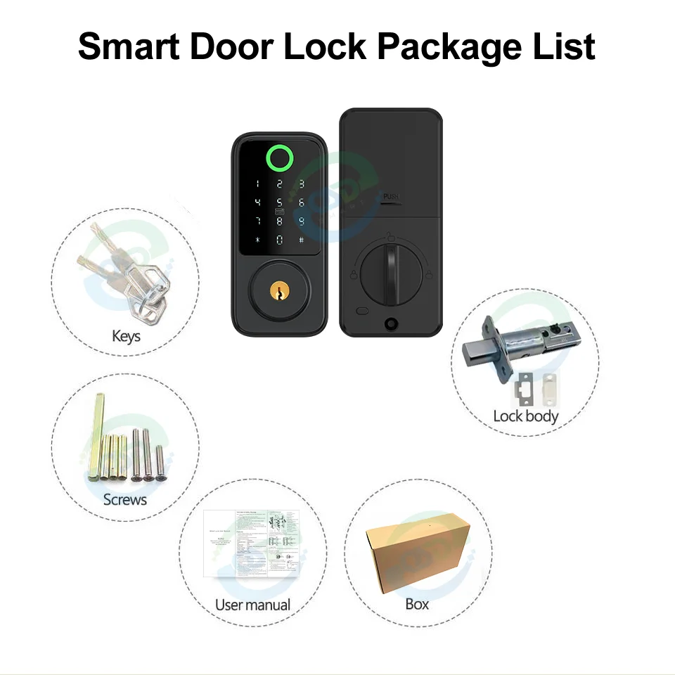 High Security Fingerprint Auto Deadbolt Lock - Ttlock Tuya APP