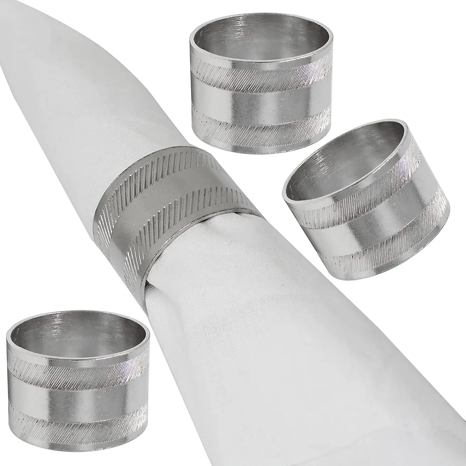 Simple Shaped Top Trending Stainless Steel Napkin Rings Wedding Paper ...