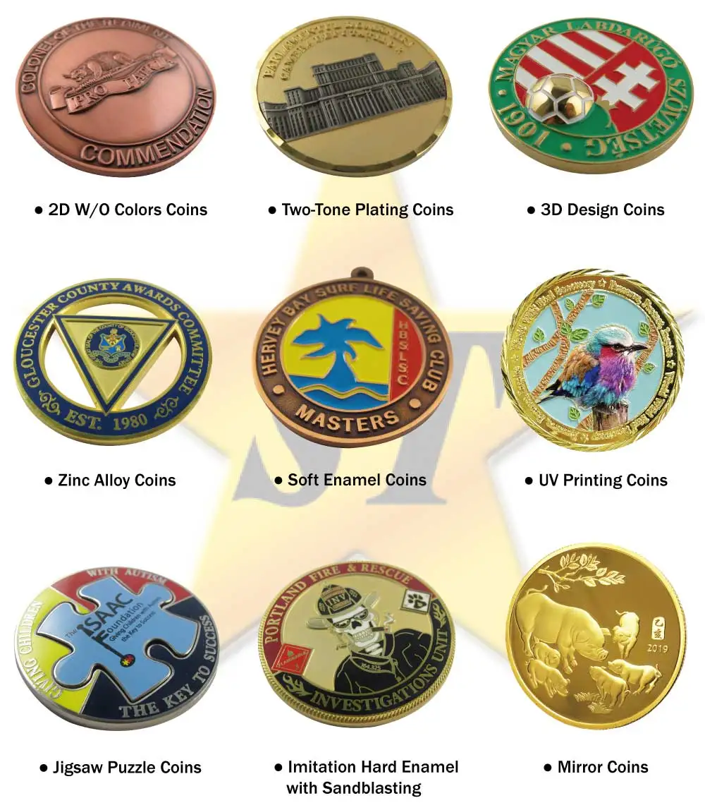 Custom Metal Plated Coins - Animal Designs by STAR LAPEL PIN