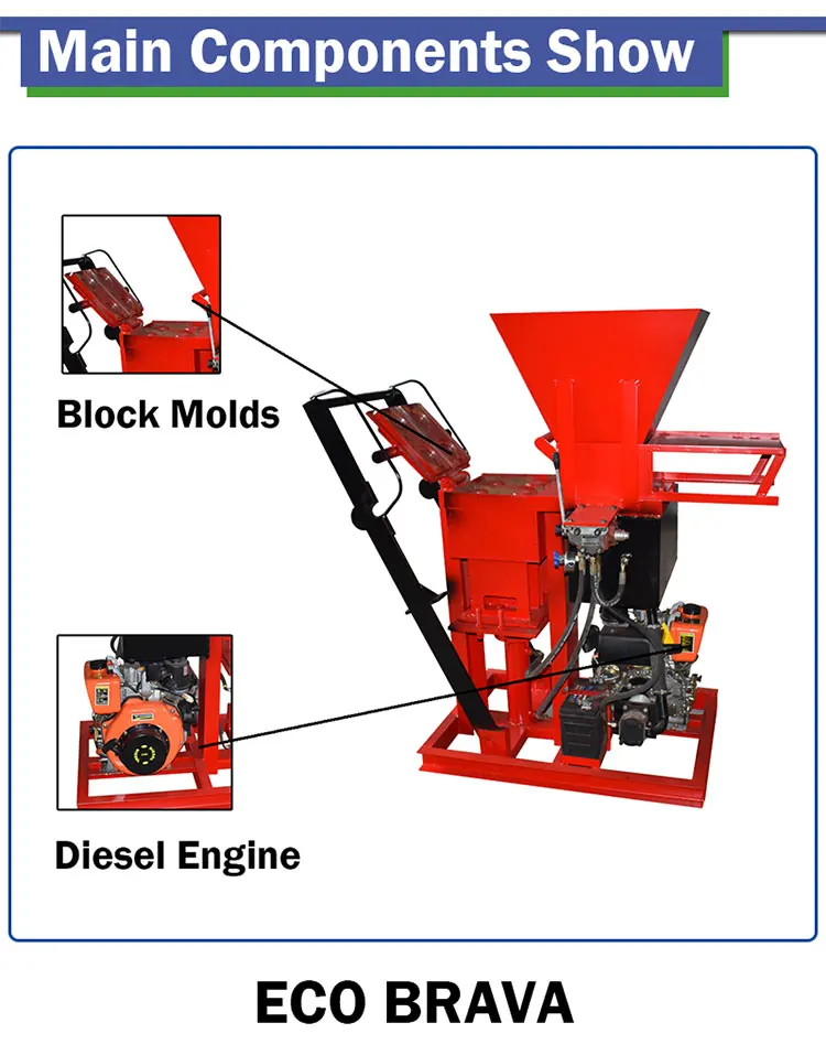 Eco Brava Interlocking Bricks Machine Clay Bricks Making Machinery For ...