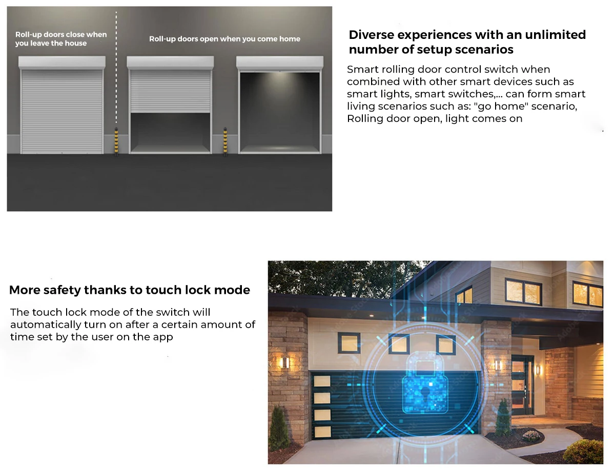 Modern Design Wireless Control Smart Lock Feature Rolling Door Switch For Smart Home - Buy Wall ...