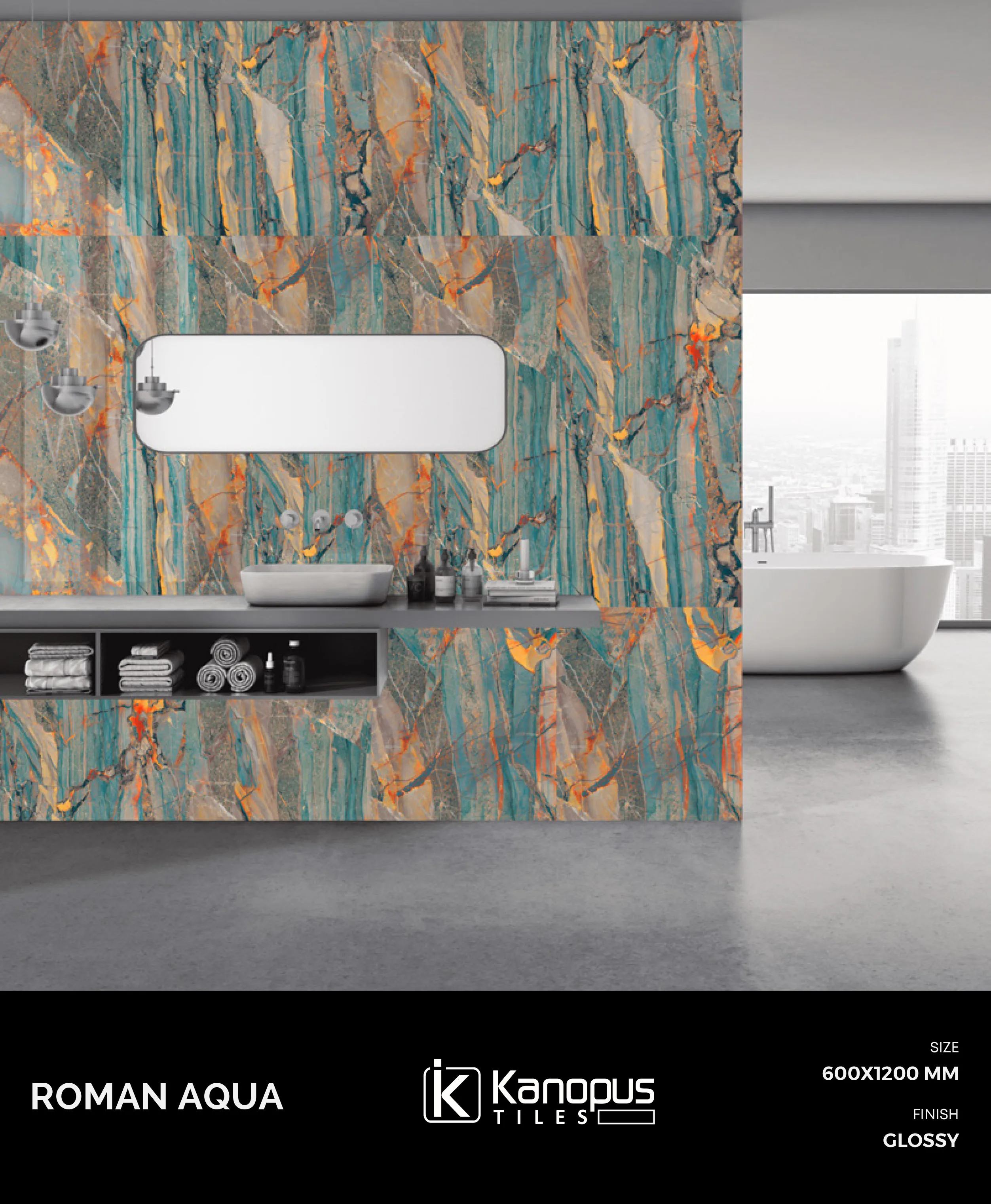 Maroon Calacatta For 600x1200mm High Glossy Finish Digital Glazed ...