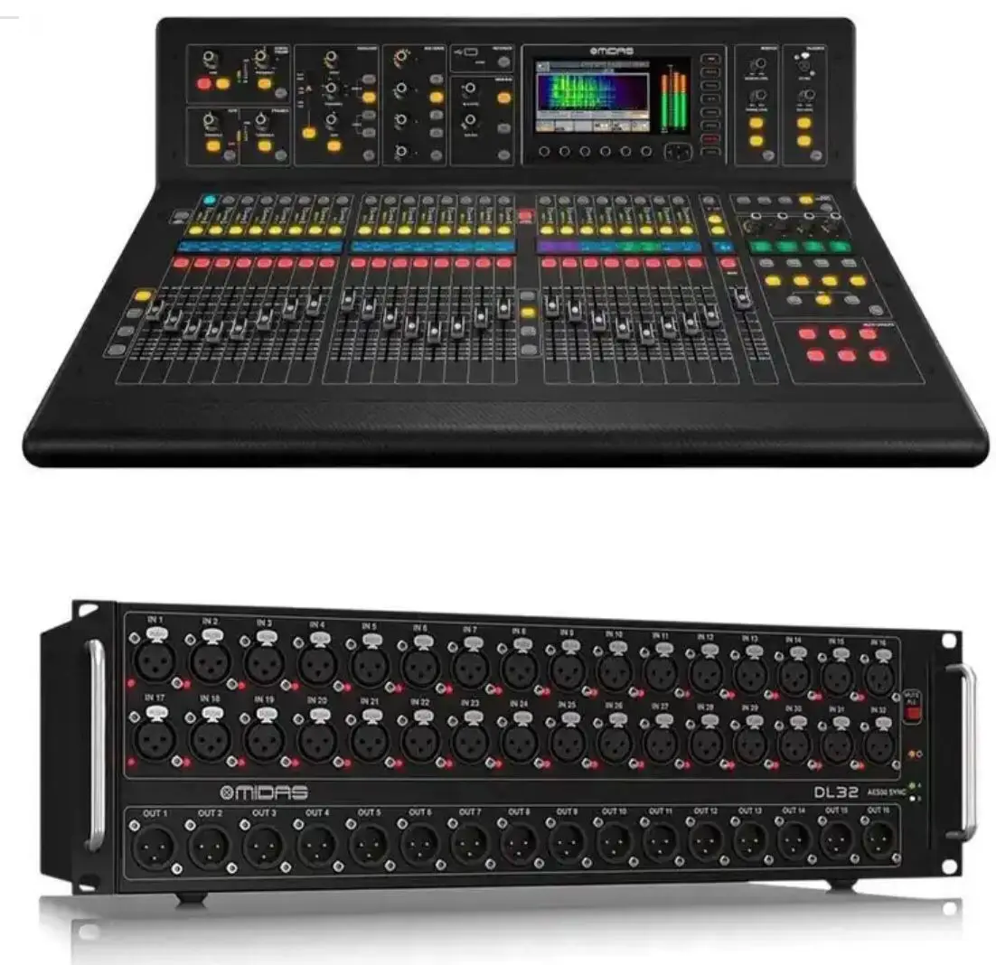 Best Brand New Midas M32r Live Digital Mixer Dl32 Stage Box 150 Cat5 ...