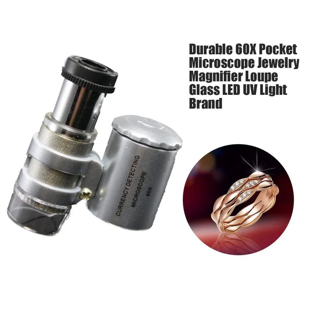 Mini 60x LED Pocket Microscope - Perfect for Jewelry & More