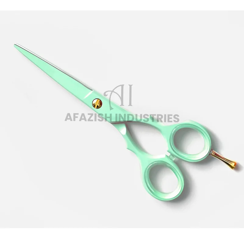 6 Inch Left Handed Straight Cutting Hair Scissors Offset Handle Barber ...