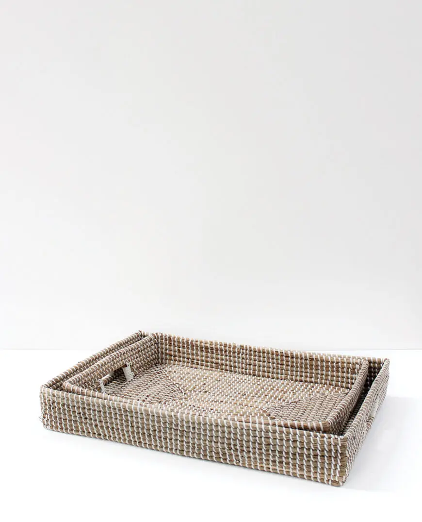 Cheap Price Natural Rectangular Basket Tray From Seagrass Round Wicker ...