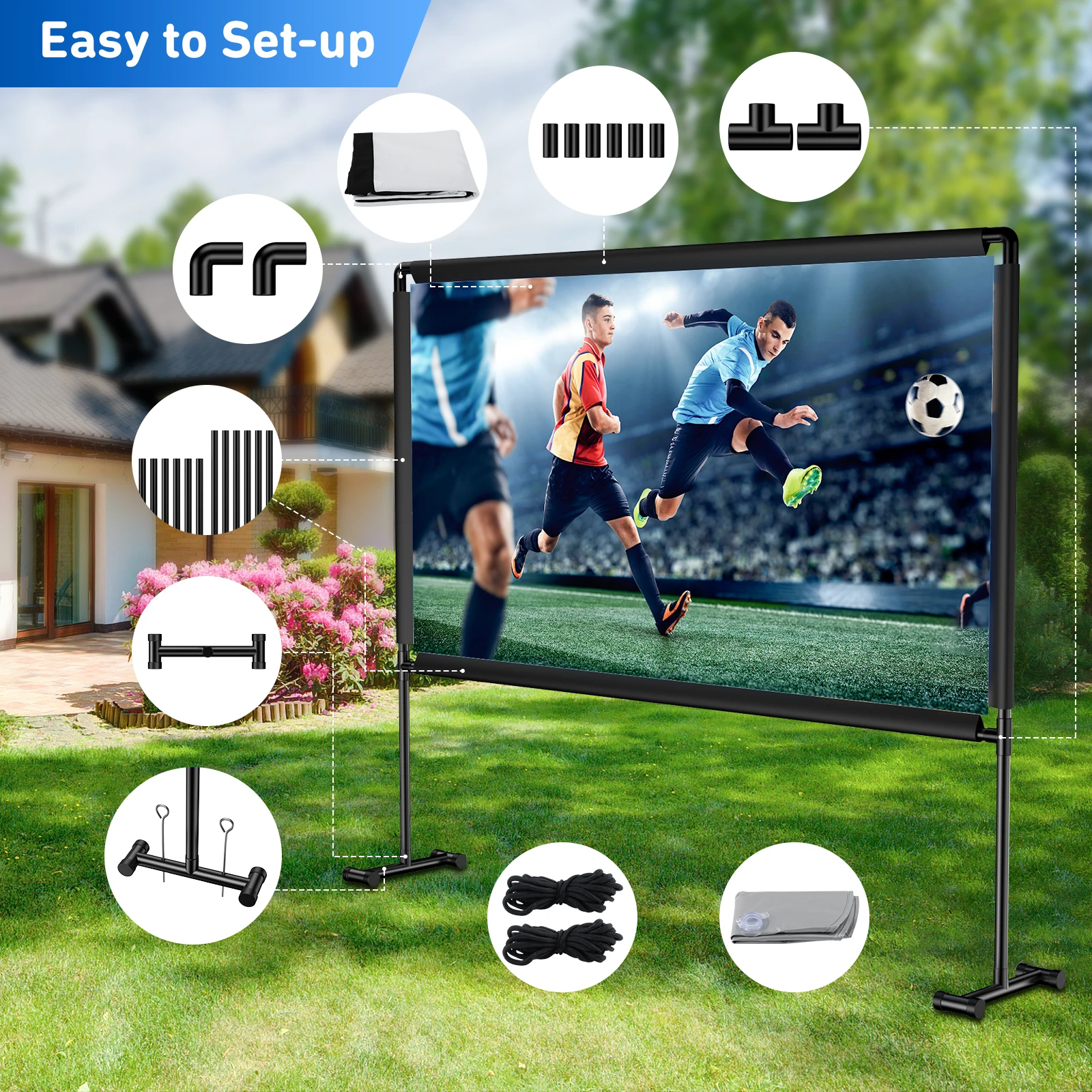 High Quality 4k 3d 100 Inch Home Theater Outdoor Projector Screen With ...