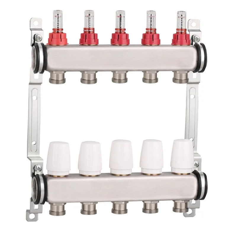 PEX Manifold Radiant Floor Heating Set 8 Loop System Stainless Steel ...
