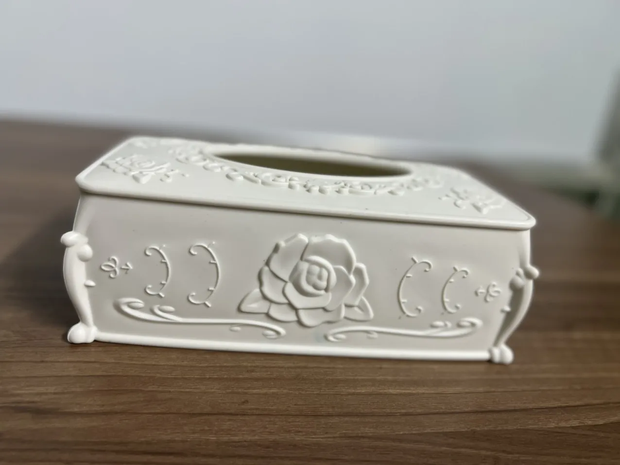 Tissue Boxes Reusable Plastic Modern Embossing Patterns Beige Color ...