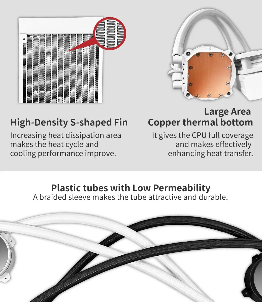 White 240mm Argb Aio Water Cooling Fan Motherboard Sync For Pc - Buy ...
