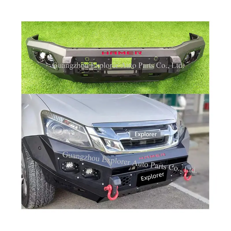 Steel Front Bumper with LED Suit for Dmax 2017-2019 with Winch Bracket ...