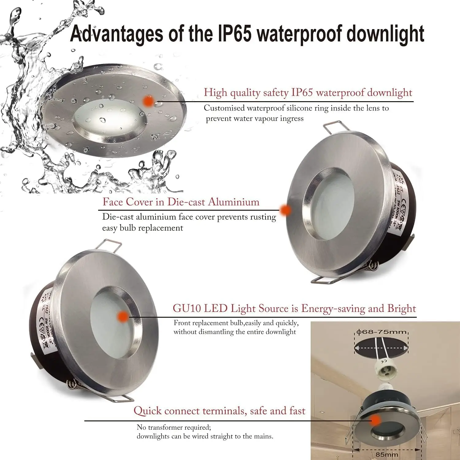 Ip65 18w 24w Ceiling Recessed Downlight 12w Led Down Lights - Buy Pc ...