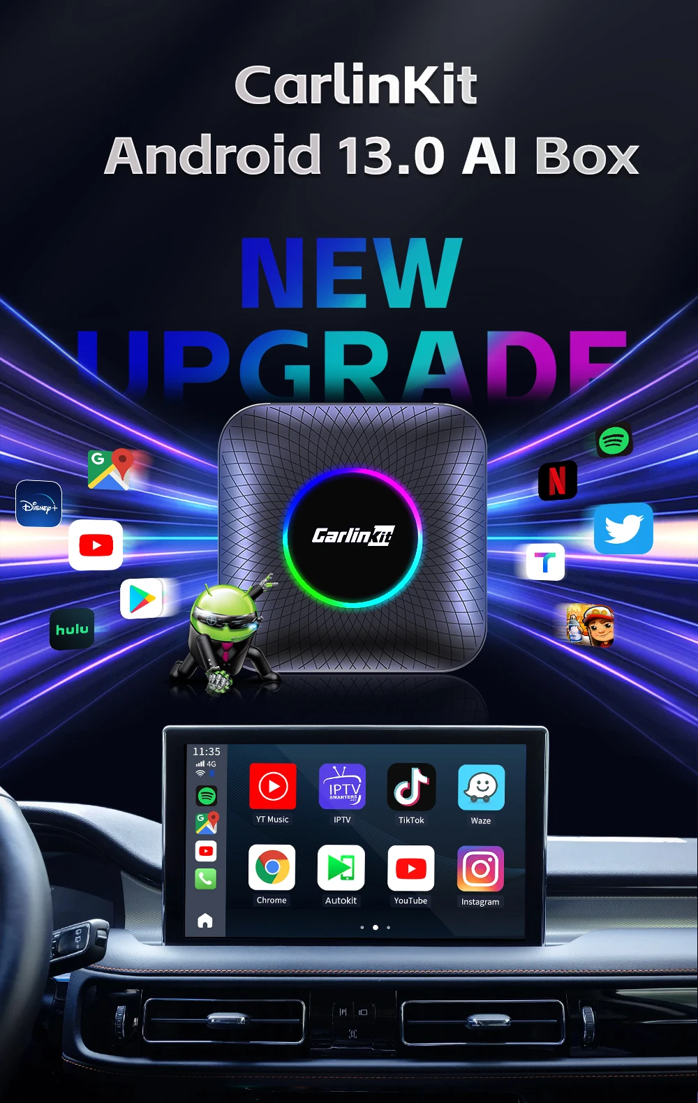 Qualcomm Sdm660 128gb Carlinkit Ai Smart Magicbox Tbox Ambient Usb Port Wireless Carplay Ios Car ...