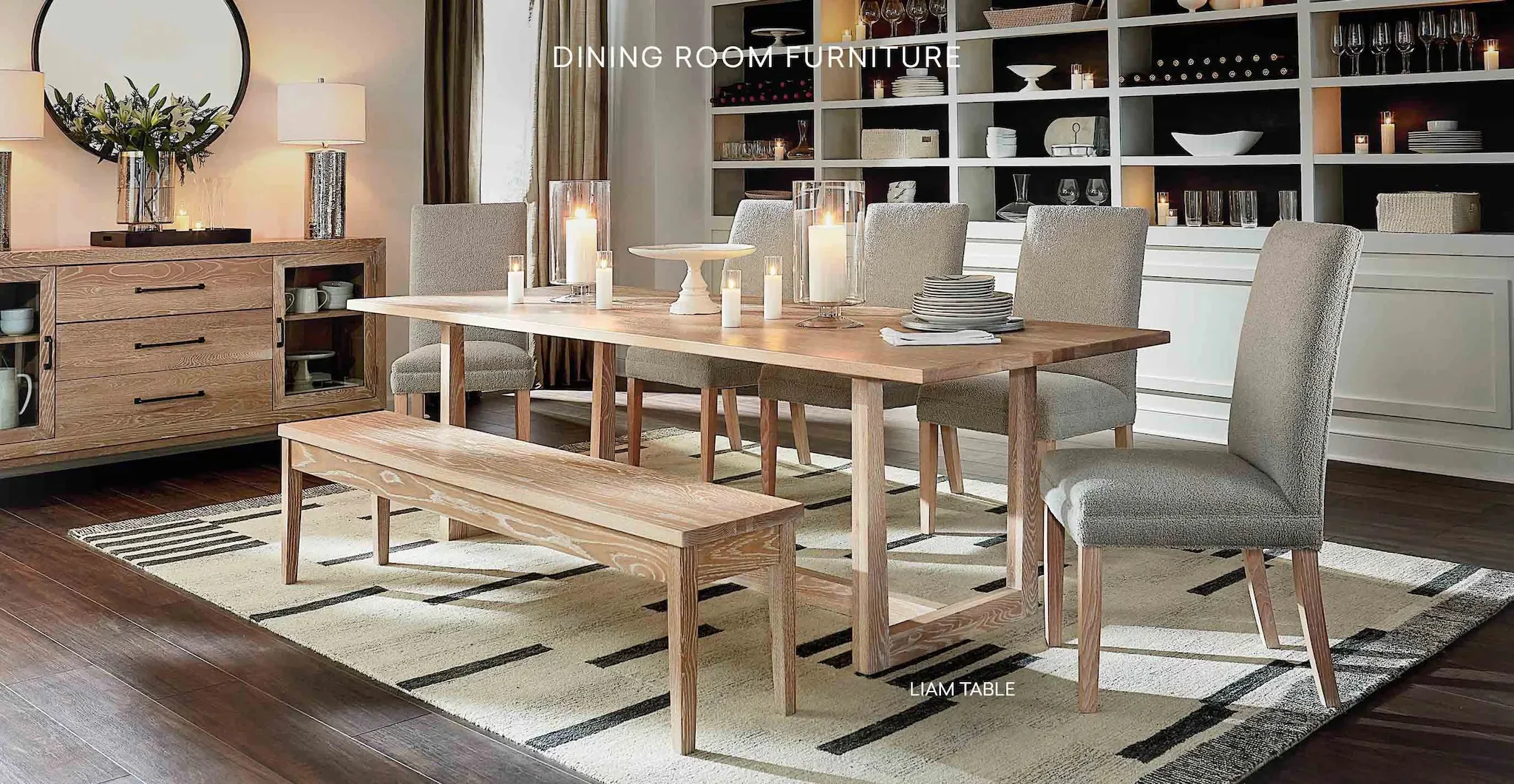 Elegant Dining Table Set - Solid Wood with Metal Legs