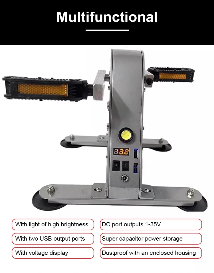 100W Portable Foot Pedal Generator - Efficient Bike Powered Generator ...