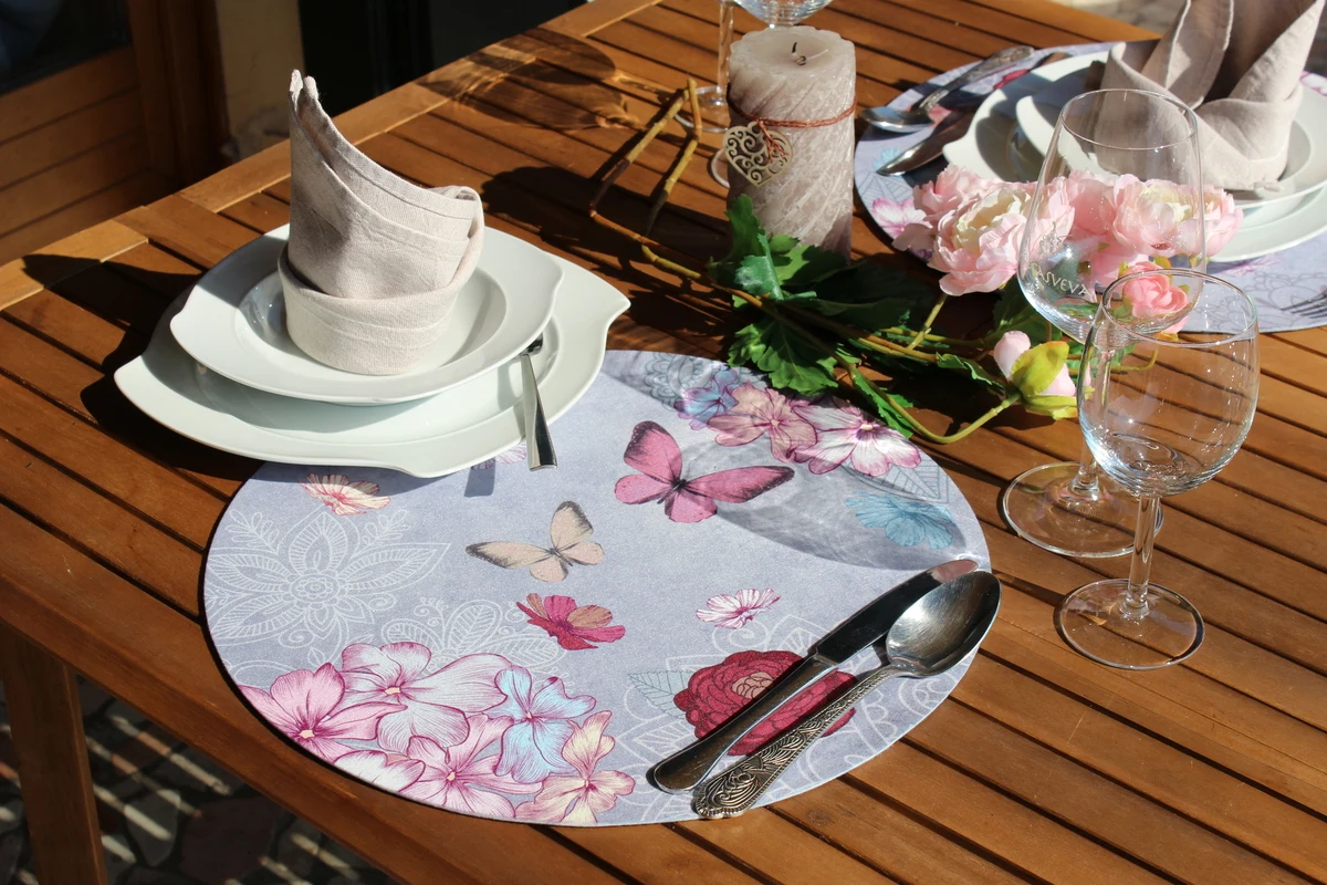 Custom Placemat Made In Italy Set Of 4 Round Soft Placemat Mandala ...